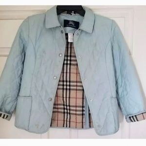 Burberry | Jackets & Coats | Burberry Quilted Light Blue Jacket | Poshmark